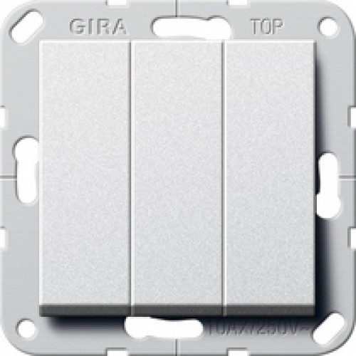 British Standard rocker switch Aluminium (Lacquered) (BS EN 60669-1) 3 ...